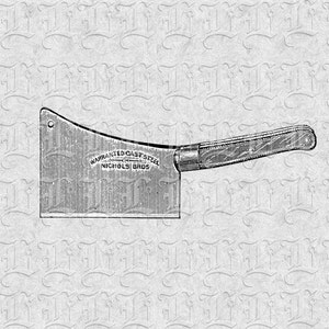 Butcher Kitchen Utensils Knife Vintage Clip Art Illustrations High ...