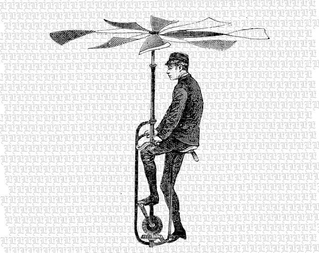 Man Flying Machine Victorian Technology Invention Antique Vintage ...