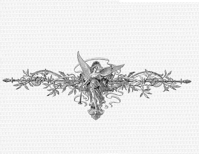 Angel Border Graphic Instant Download Printable 300dpi Illustration ...