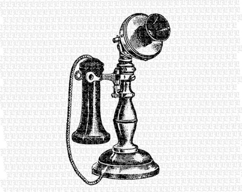 Antique Telephone Digital Phone Illustration Instant Download High ...