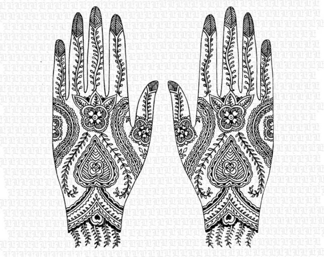 Digital Collage Sheet Hindu Designs Floral Pattern Illustrations Henna ...