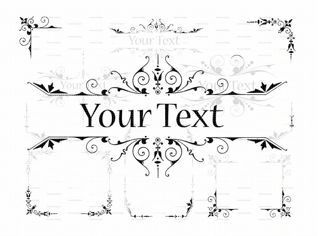 Decorative Vintage Headline Lettering Borders Headline Frames Swirl ...