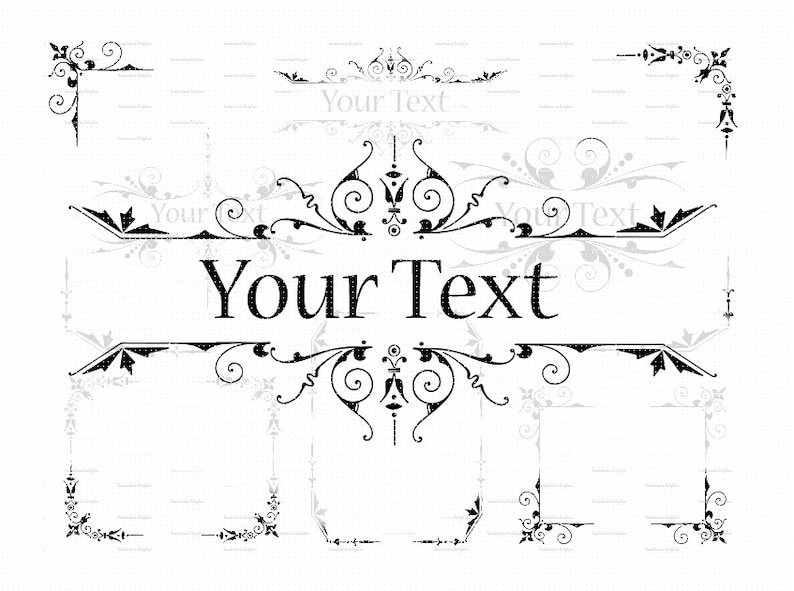 Decorative Vintage Headline Lettering Borders Headline Frames Swirl ...