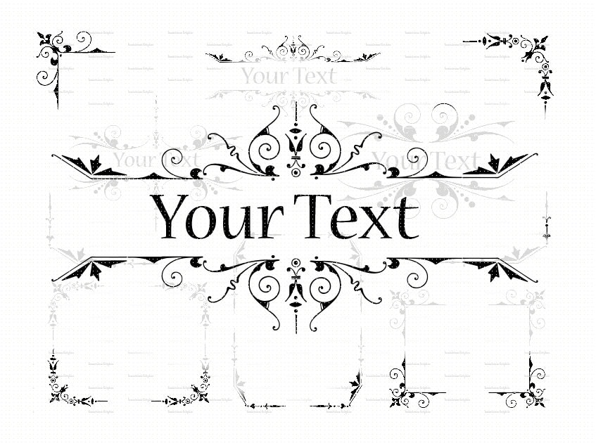 Decorative Vintage Headline Lettering Borders Headline Frames Swirl ...