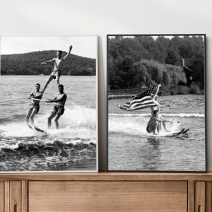 Vintage Water Skiing Photo Set – Custom Black and White Prints – Retro ...