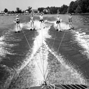 Set of 9 Vintage Water Ski Photo Prints, Retro Lake House Wall Art ...