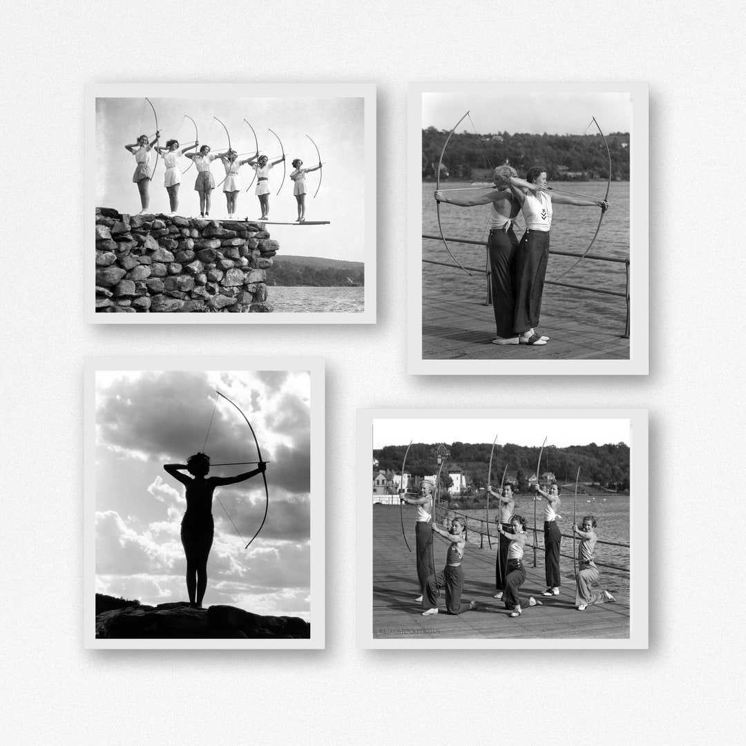 Set of 4 Prints, Select Size, Vintage Archery Photos, High-quality ...