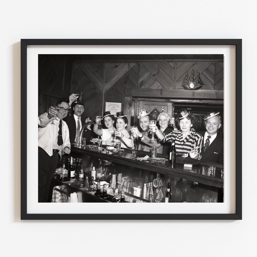 1953 Party Scene Photo Print: Black & White Vintage-vibe Wall Art - Etsy