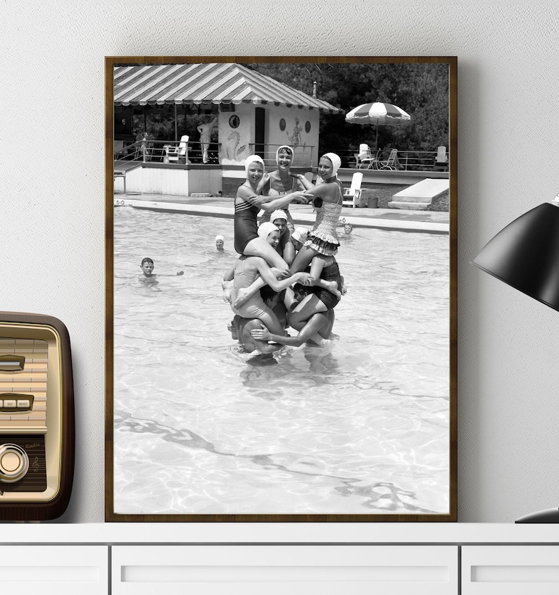1950s Retro Swimming Pool Photo Print: Vintage-inspired Wall Art for ...
