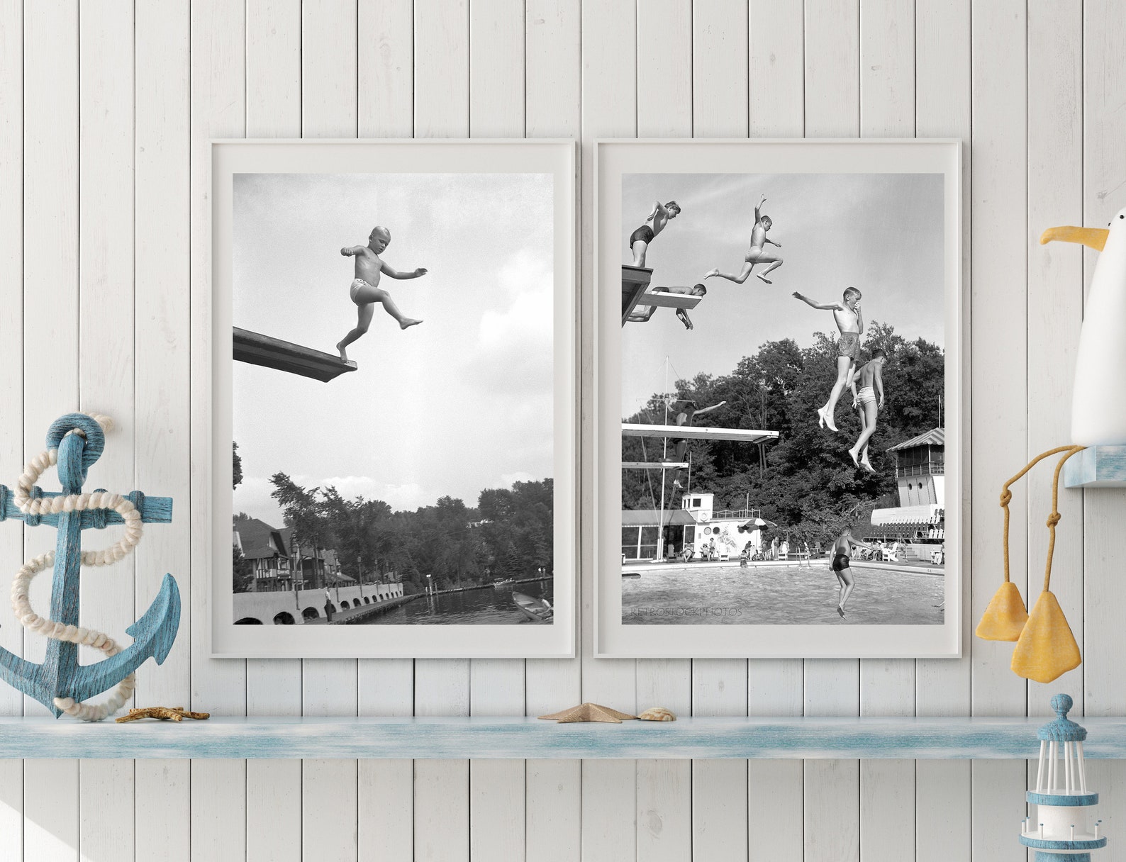 1930s Diving Board Photo: Retro Summer Home Wall Art - Etsy