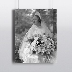 Antique Style Wall Art, 1930s Bridal Portrait Photo Print, Vintage ...
