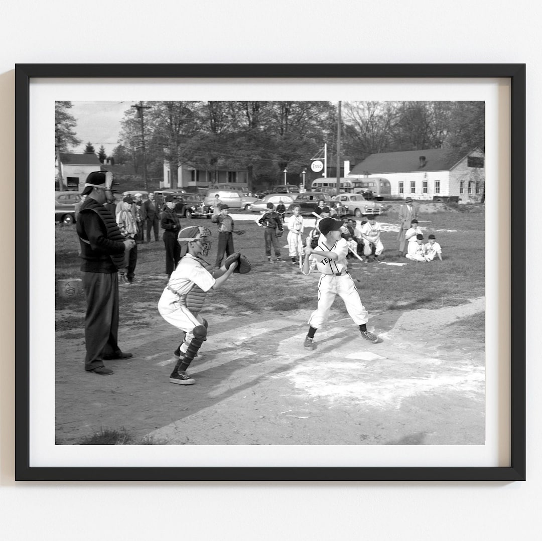 Cute Fun 1950’s Little League Baseball Photo Print, Retro Kid’s Room ...
