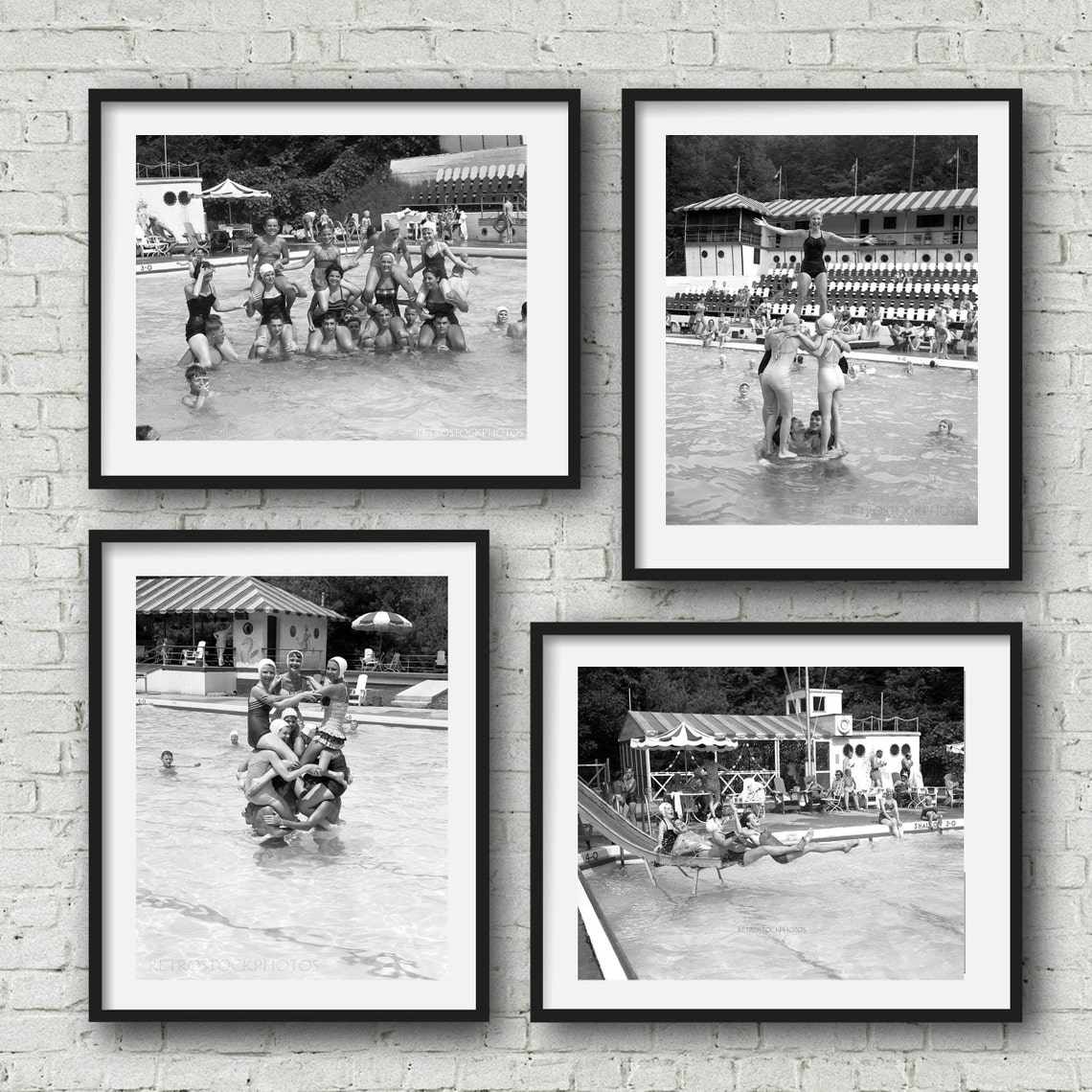 1950s Retro Swimming Pool Photo Print: Vintage-inspired Wall Art for ...