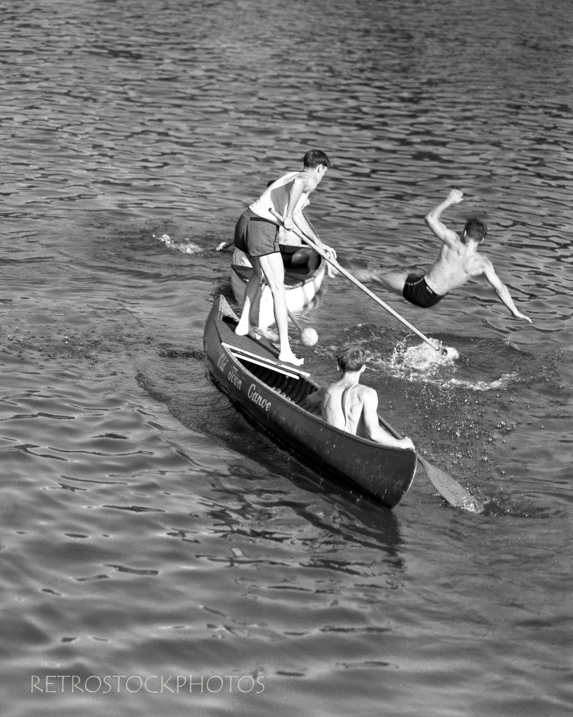 Summer home decor vintage canoe photo 1930's black and | Etsy