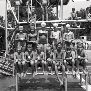 Vintage Swim Team Photo Print: 1950s Black and White Summer Art - Etsy
