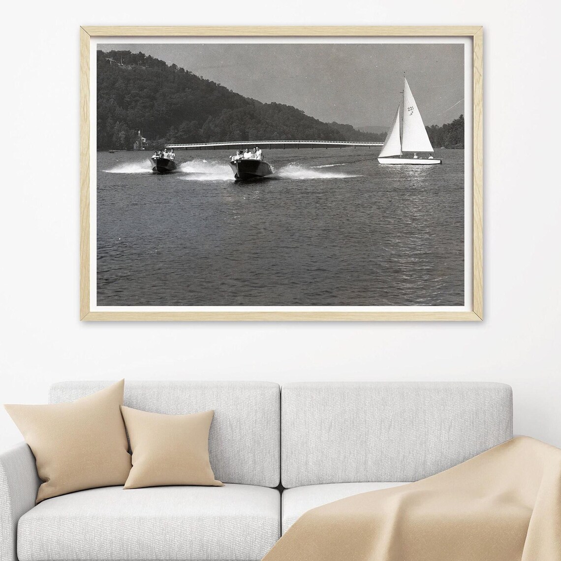 Vintage Motorboat Photo Print: 1940s Lake House Wall Art - Etsy