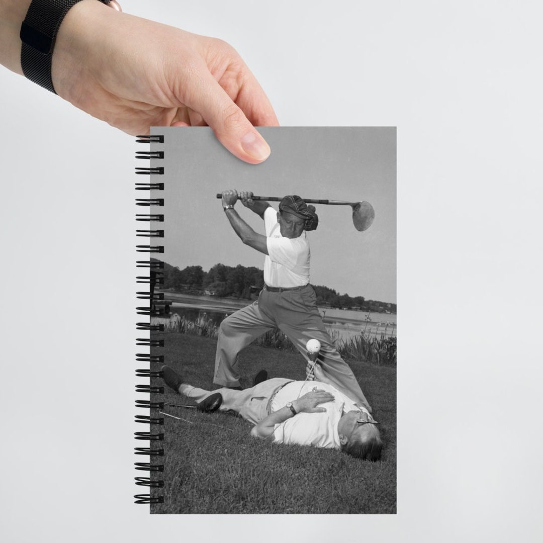 Spiral Notebook, Vintage-vibe Funny Golf Photo Print Notepad, Gift for ...