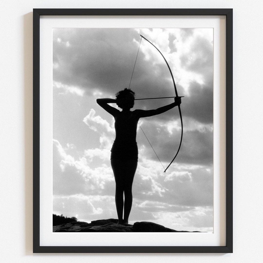 Archery Art, Vintage 1930's Black and White Archery Photo Print, Unique Retro Wall Art, Custom ...