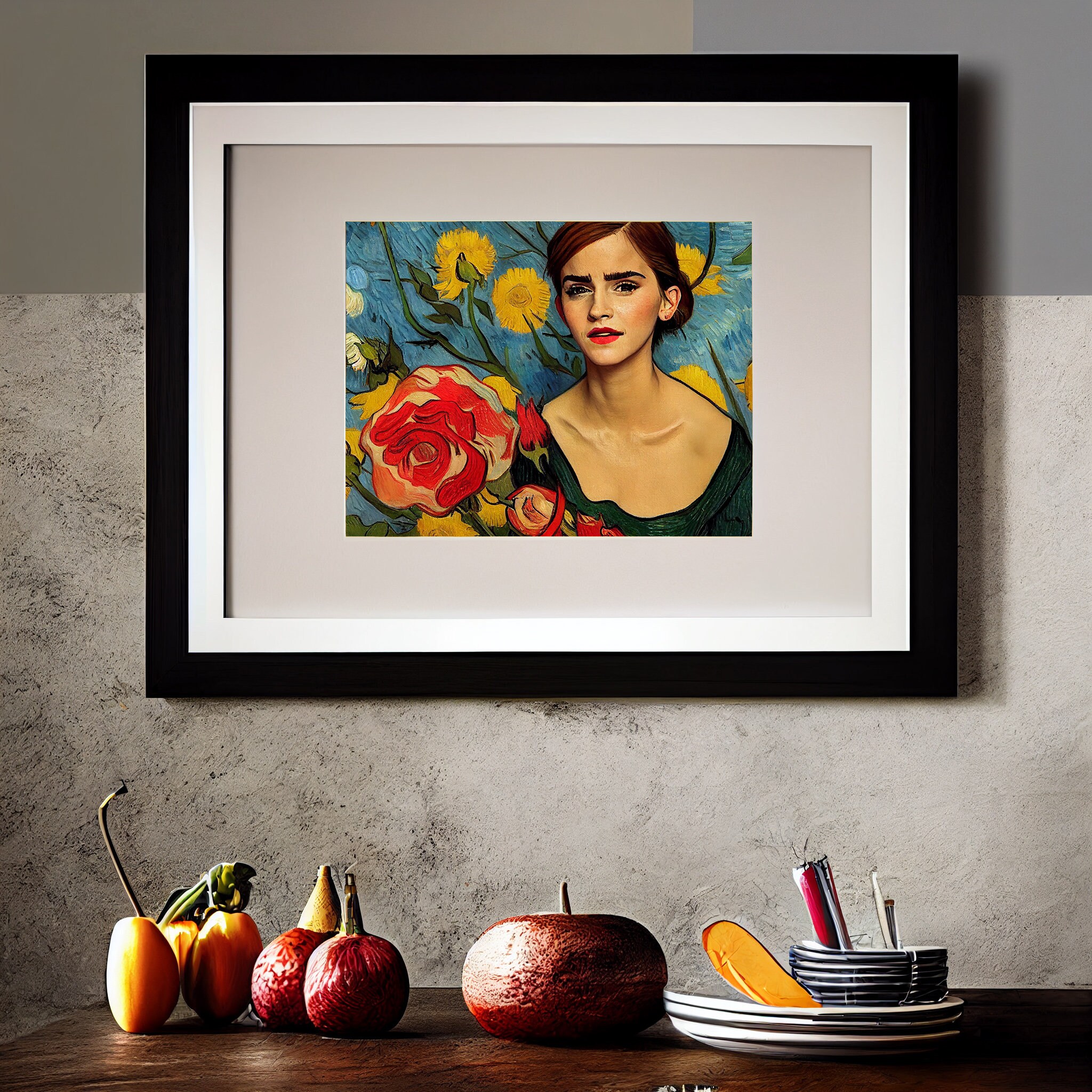 Hermione Granger Poster Emma Watson Flowery Painted by Van - Etsy