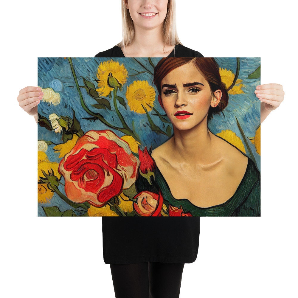 Hermione Granger Poster Emma Watson Flowery Painted by Van - Etsy