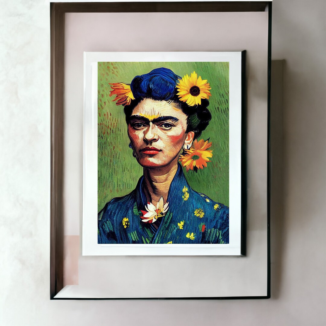 Frida Kahlo Poster Painting by Van Gogh - Etsy