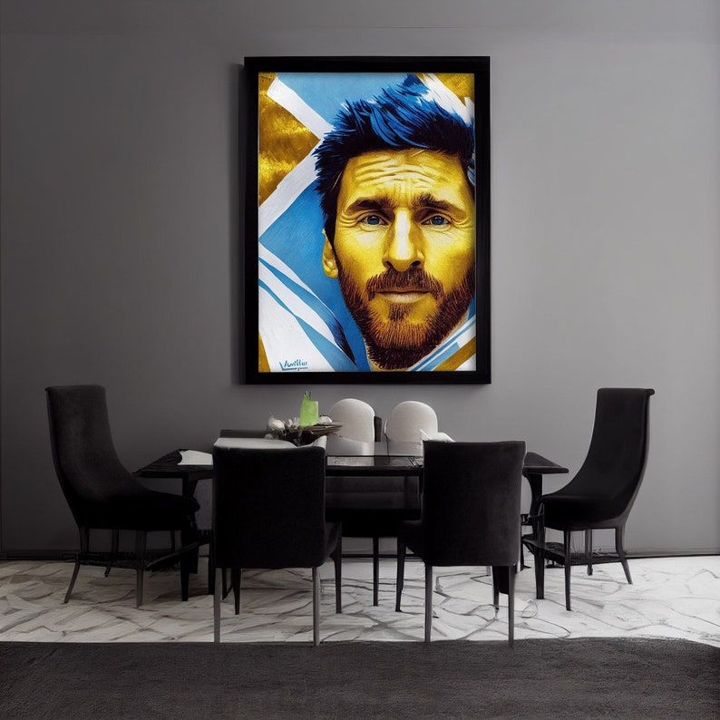 Leo Messi World Cup Argentine Champion Qatar 2022 Poster Print Painted ...