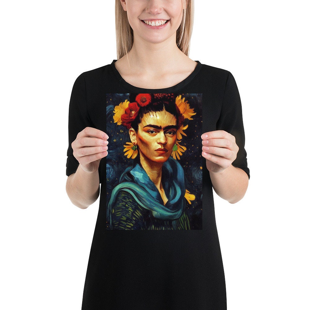 Cartel de Frida Kahlo pintado por Van Gogh - Etsy México