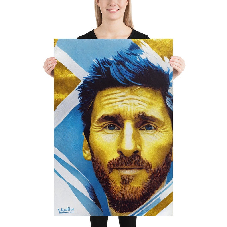 Leo Messi World Cup Argentine Champion Qatar 2022 Poster Print Painted ...