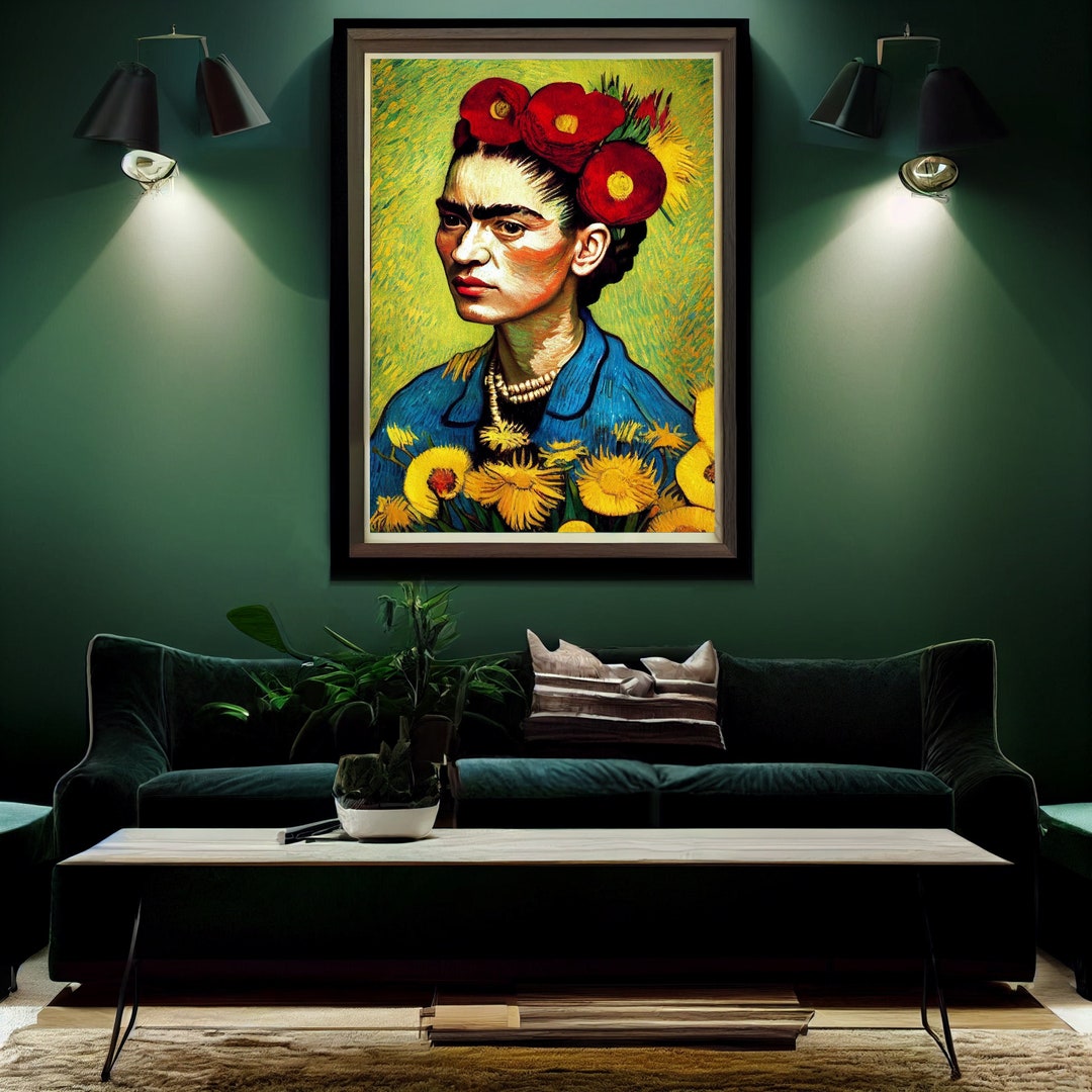 Cartel de Frida Kahlo pintado por Van Gogh - Etsy México