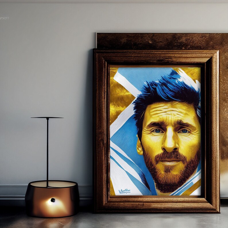 Leo Messi World Cup Argentine Champion Qatar 2022 Poster Print Painted ...