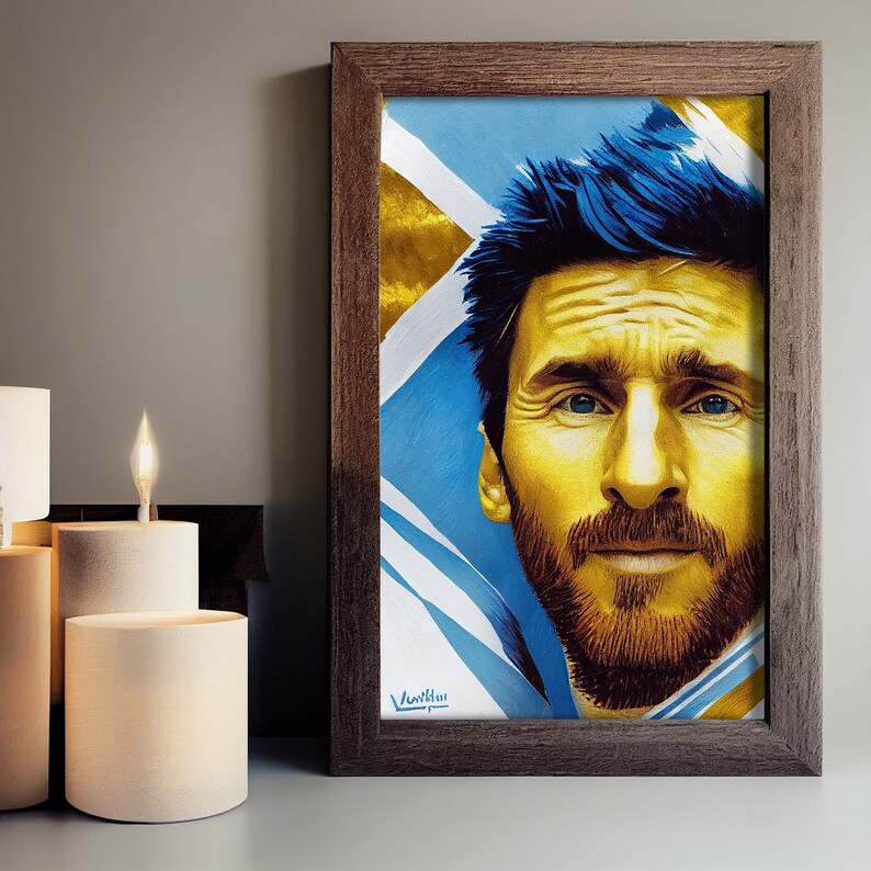 Leo Messi World Cup Argentine Champion Qatar 2022 Poster Print Painted ...