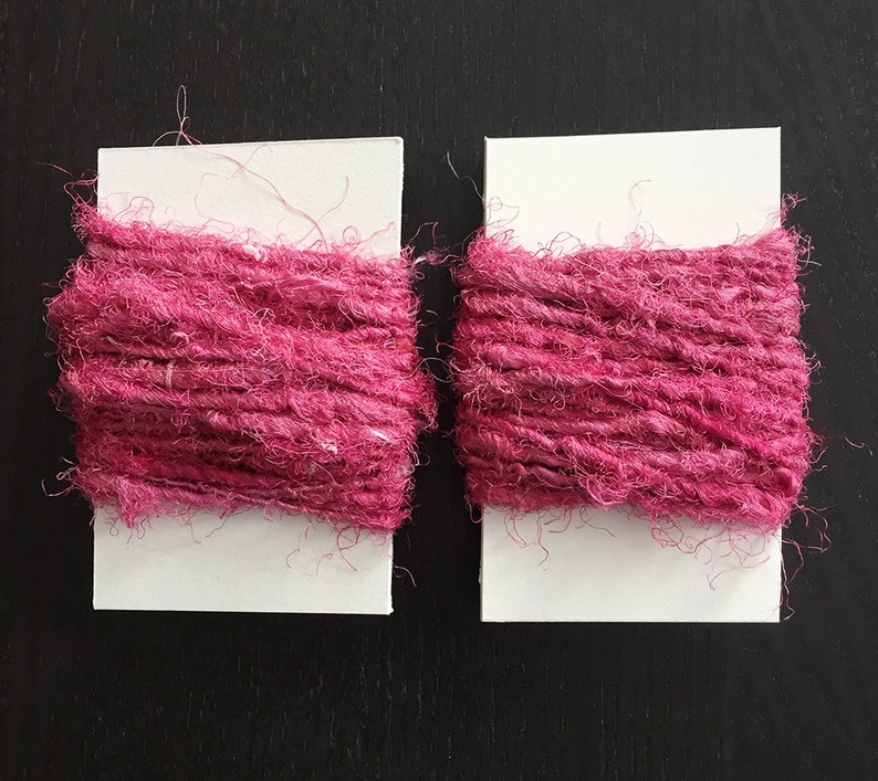 Fuzzy Plum Pink, Naturally Dyed Silk Yarn, 5 Yards Ea. - Etsy