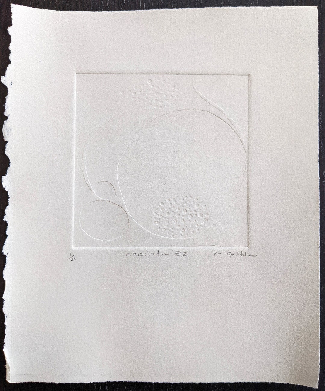 Encircle Hand Printed Blind Embossing Fine Art Print - Etsy