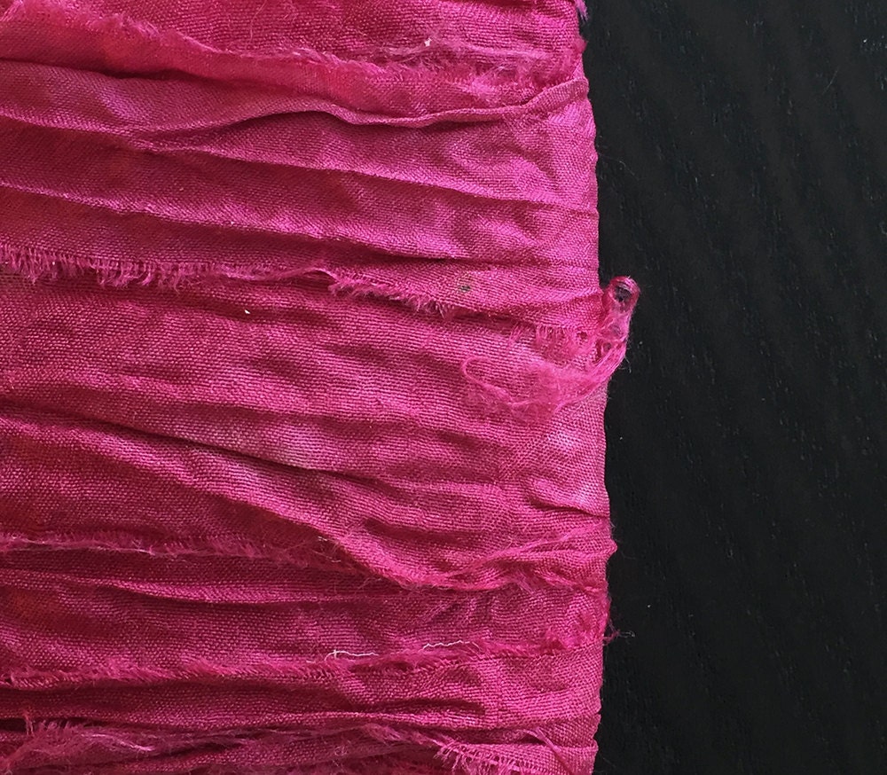 Plum Pink Natrually Dyed Silk Sari Ribbon 5 yards ea. | Etsy