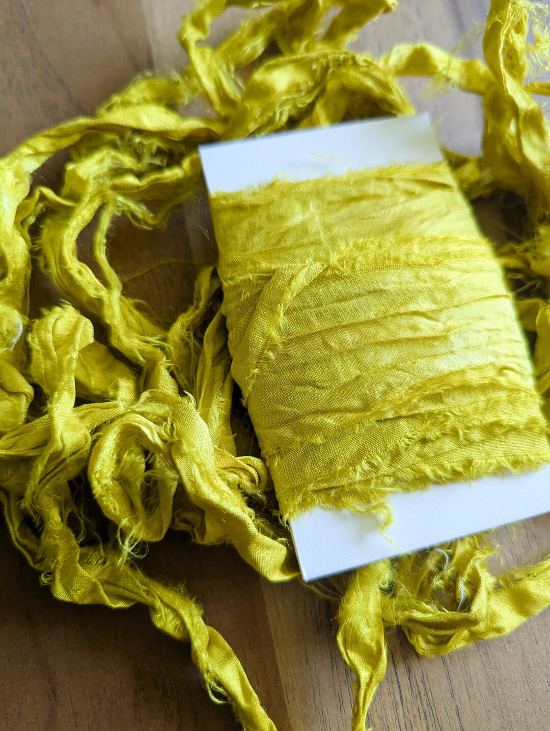 Weld Yellow, Satin Silk Sari Ribbon, 5 Yards Ea. - Etsy