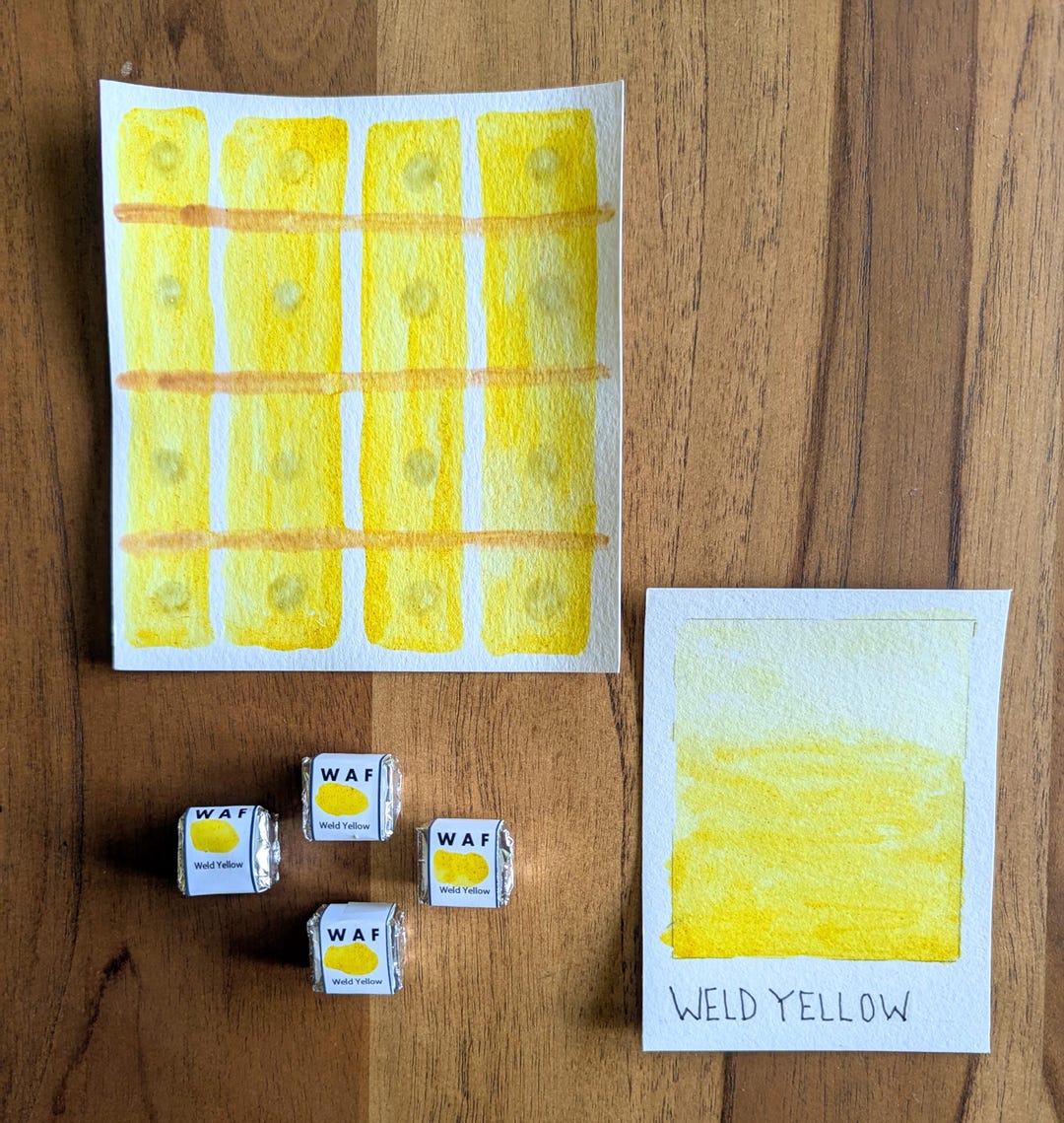 Weld Yellow, Handmade Watercolor Paint, Half Pan - Etsy