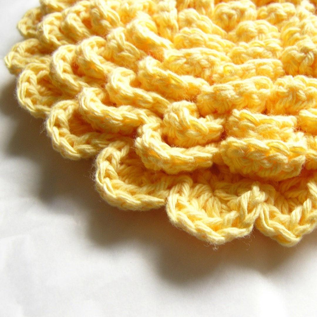 Easy Crochet Flower Hot Pad Pattern, Pot Holder or Coaster, Quick ...