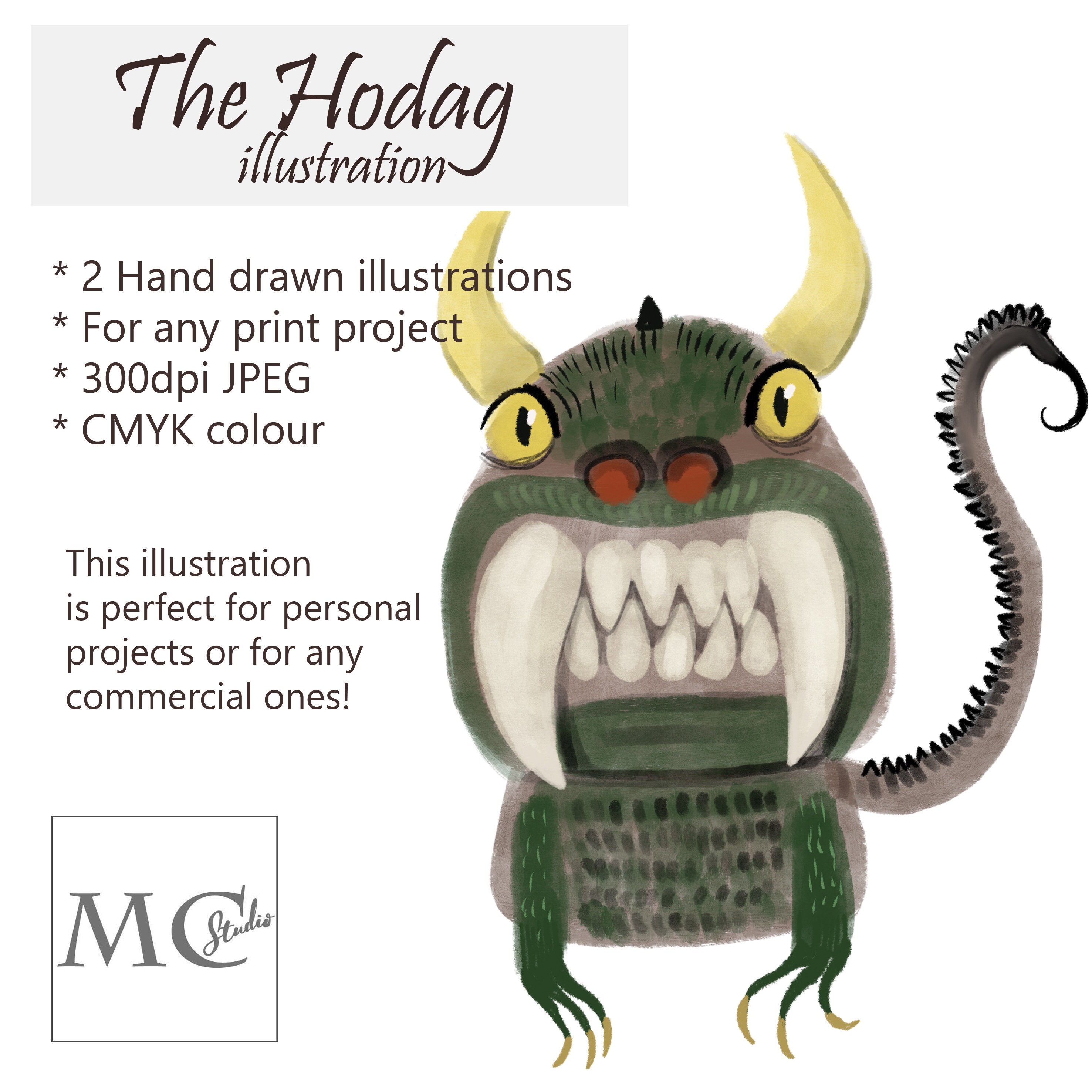 The Hodag hand drawn illustration to print and frame or for | Etsy