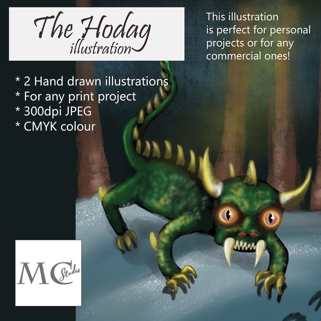 The Hodag Hand Drawn Illustration With 2 Colorways to Print and Frame ...
