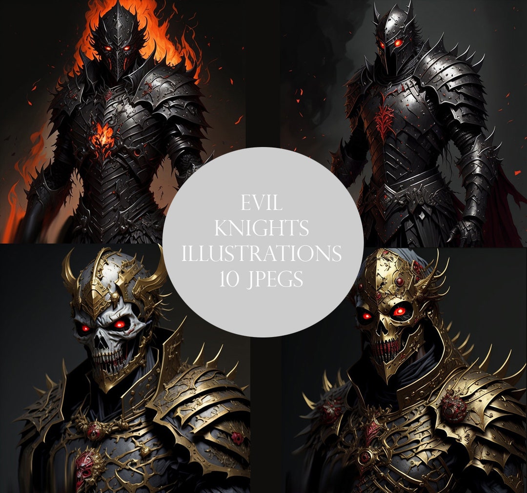 A Selection of 10 Evil Dark Knigts Illustrations in JPEG Format for ...