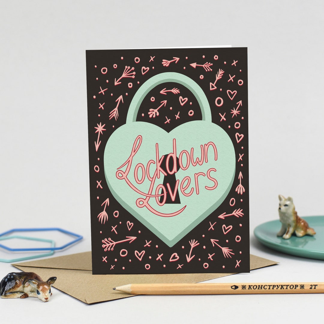 Lockdown Lovers Valentine's Day Card Dark - Etsy