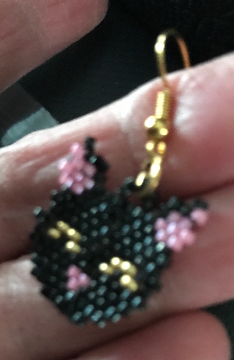 Beaded Cat Earrings - Etsy