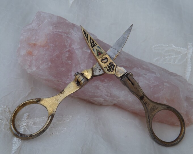 Pair of Antique Small Folding Sewing Scissors - Etsy