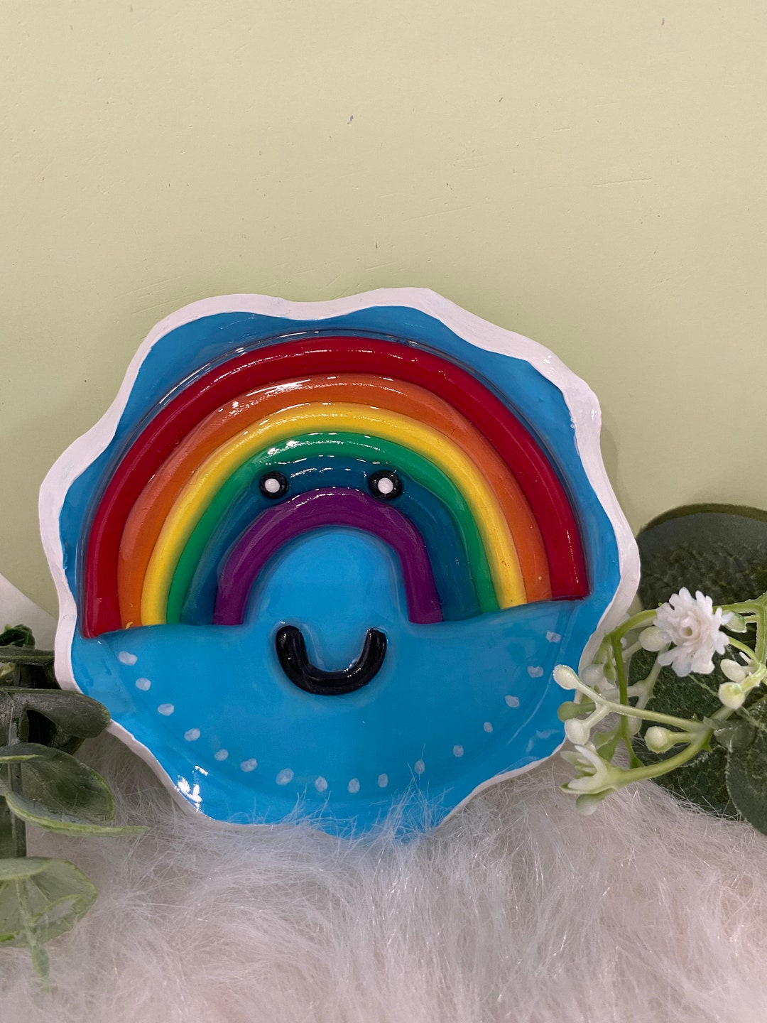 Trinket Dish, Cute Rainbow With Face - Etsy