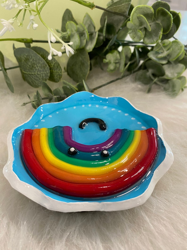 Trinket Dish, Cute Rainbow With Face - Etsy