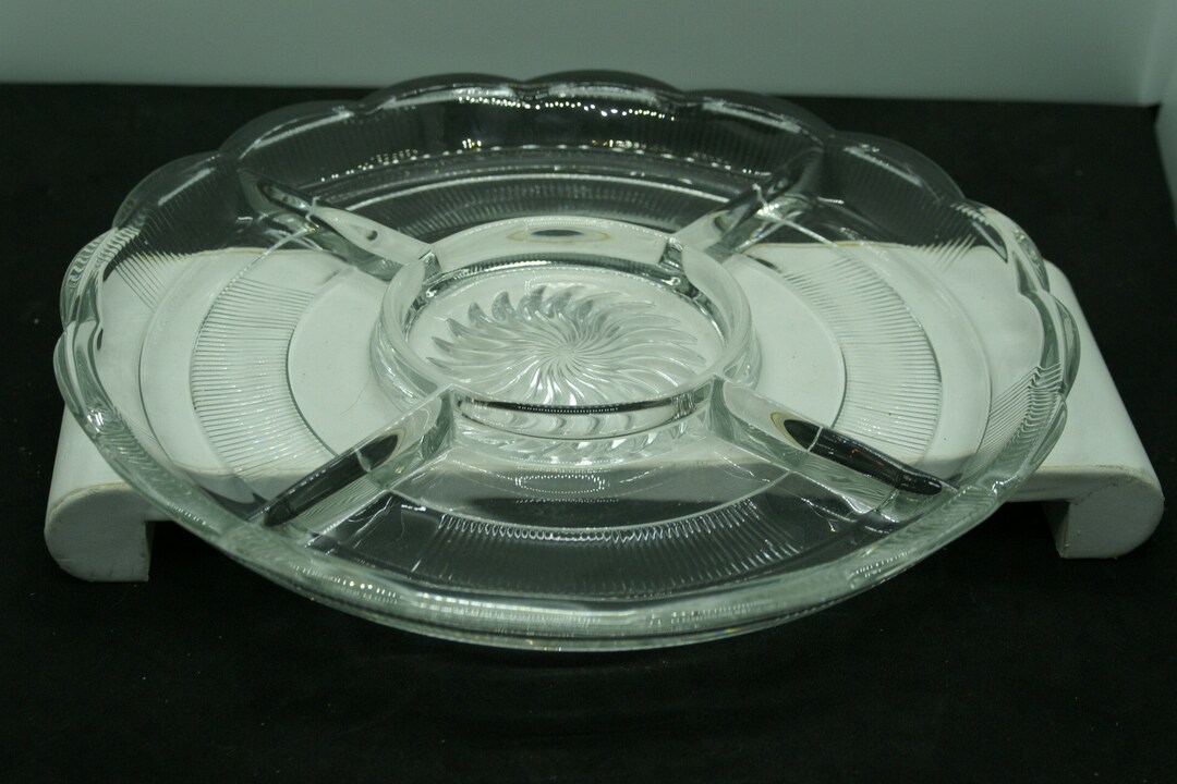 1920's Heisey Glass/ Colonial Pleat & Panel / 5 Part Relish Dish / With ...