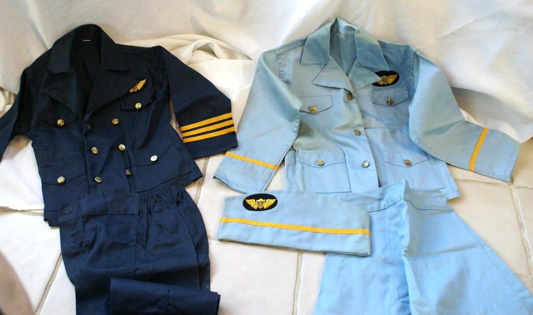 Vintage Pla-master Pilot & Stewardess Costume's / Halloween or Play ...
