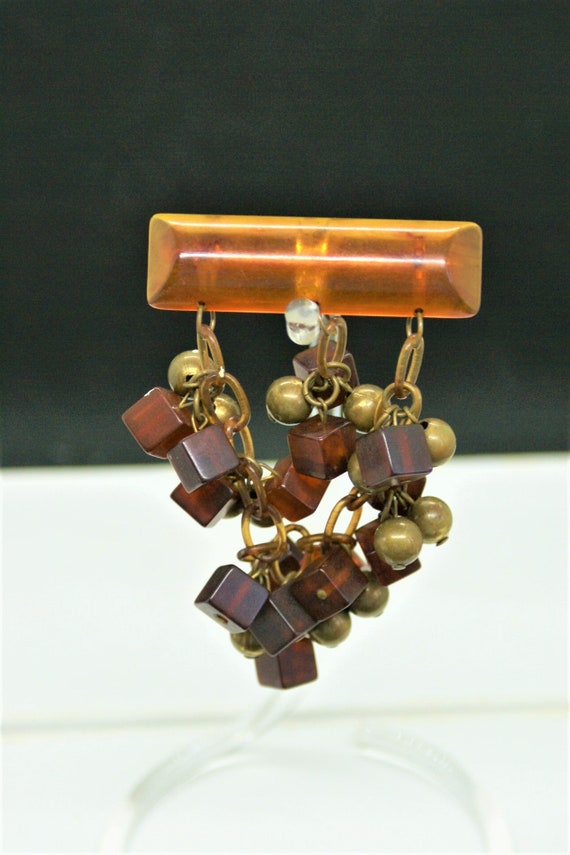 Vintage Brown Bakelite Bar Pin w / Brown Bakelite Squares - Etsy France