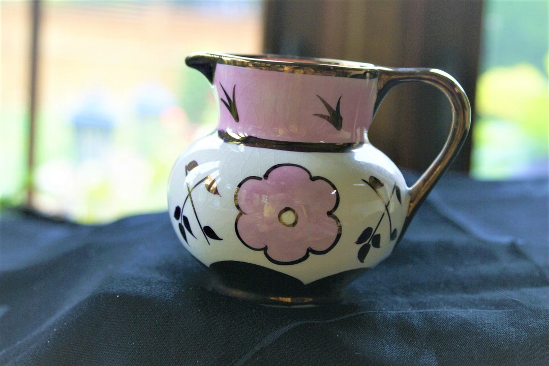 Lancaster & Sandland, Hanley England / Minature Pitcher / Pink Flowers ...