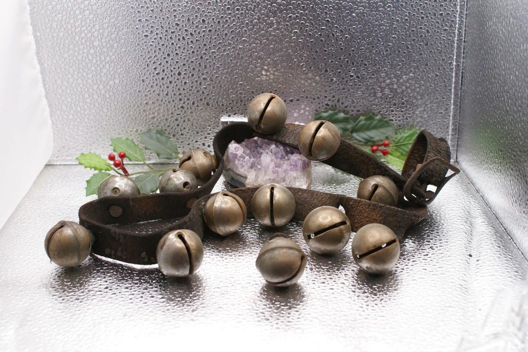 800's Brass Sleigh Bells / Nice Sound / Leather is Old and Falling ...